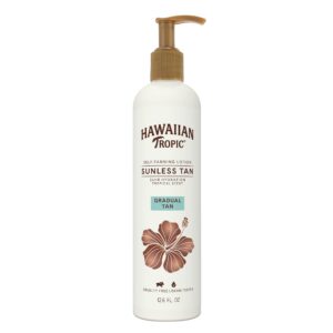 hawaiian tropic sunless tan gradual tanning lotion, 12.6oz | gradual tan self tanning lotion, sunless tanner, hawaiian tropic tanning lotion, 12.6oz