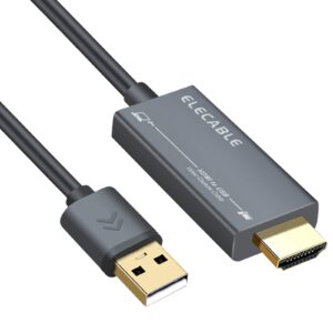 elecable hdmi to usb video capture adapter cable, 1080p hd record gaming,streaming,teaching,video conference for computer,tv,ps4/ps5,switch,xbox and more(6ft)