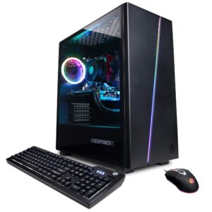 cyberpowerpc gamer master gaming pc, amd ryzen 5 3600 3.6ghz, geforce rtx 2060 6gb, 8gb ddr4, 240gb ssd, 1tb hdd, wi-fi, ready & windows 10 home (gma2130cc, black)