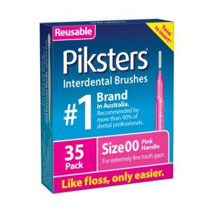 piksters interdental brushes (35 pack, size 00 (pink))