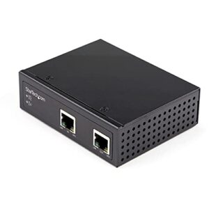 startech.com industrial single port gigabit poe extender - 60w 802.3bt poe/poe+/ poe++ - 100m/ 330ft - power over ethernet network range extender - ip-30 - -40c to +75c, taa