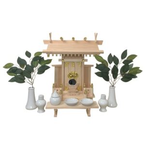 kamidana no sato shrine set, one company, wakaba (medium), shrine set, authentic shinto shrine set, new construction, opening, office, kamidana natural