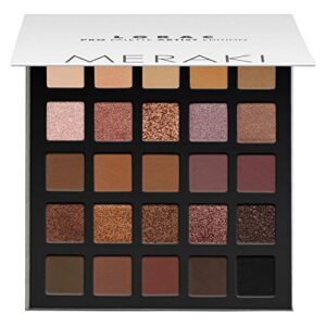 lorac pro matte & shimmer eyeshadow palette, meraki | glitter | mirror compact | cruelty free, gluten free, vegan