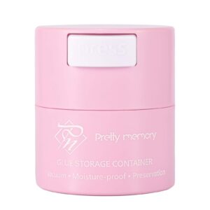 "n/a" pretty memory glue storage container for eyelash extensions airtight lash glue holder tank jar adhesive eyelash extension supplies, pink