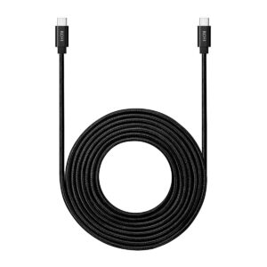 rofi usb c to usb c cable 15ft, 60w power delivery extra long and extremely durable type c charger cord compatible with macbook pro/ipad pro/galaxy s20/switch/pixel/lg and other usb c charger (black)