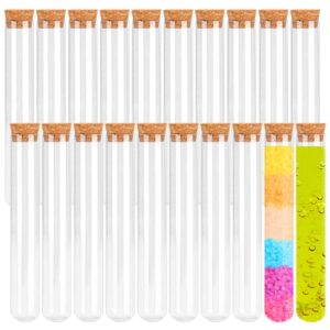 20x150mm 35ml glass test tubes,20 pcs glass test tube with cork stoppers for bath salts,candy storage,plants,science themed party and home decoration