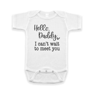 pineapple pancake kids hello, daddy surprise pregnancy announcement for dad infant bodysuit gift white 0-3 months