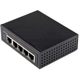 startech.com industrial 5 port gigabit poe switch - 30w - power over ethernet switch - hardened gbe poe+ unmanaged switch - rugged high power gigabit network switch ip-30/-40 c to 75 c, taa