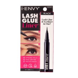 i-envy lash glue liner 2-in-1 eyelash adhesive and felt-tip eyeliner (black) applies like eyeliner, dries like glue 0.7ml (0.02 oz)