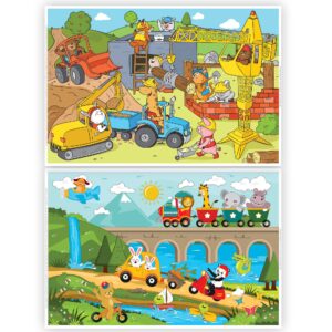 klean kids animals on-the-go disposable placemats for toddlers and baby (40 pack) - fun disposable table mats for kids that keep children happy at restaurants and protect dining table