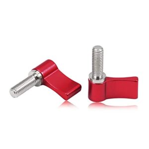 speedwox 2 pcs m6 17mm screw with handle thumb screw male threading rotating knob adjustable thumb lever screw rotating knob adjustable thumb lever screw rotating knob with single wing(red)