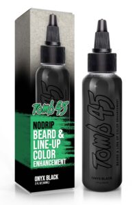 tomb 45 no drip enhancement color (onyx black) | hair enhancer for beard & lineup | water resistant hairline filler spray | barber beard liner for thicker & fuller hairstyling