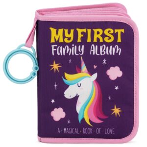 urban kiddy™ baby's my first family album | soft photo cloth book gift set for newborn toddler & kids (unicorn)