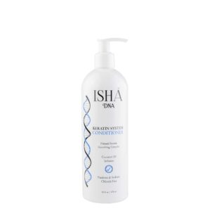 isha dna keratin treatment system conditioner - sulfate and parabens free - perfect for keratin treated hair - keratin and coconut oil infused conditioner - for all types of hair. (16 fl oz.)