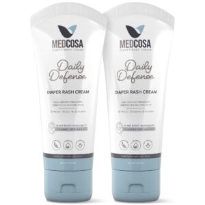 medcosa diaper cream | your daily defense against diaper rash | baby butt cream w/zinc oxide | helps protect, soothe & reduce redness & irritation (2 pack)