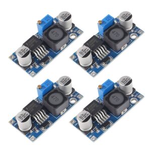 atnsinc 4pack lm2596 dc-dc buck converter, adjustable step down voltage regulator 3-40v to 1.5-35v high efficiency power supply volt reducer transformer module