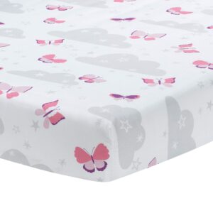 bedtime originals butterfly kisses fitted crib sheet, multicolor