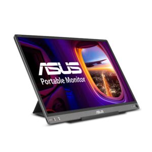 asus zenscreen mb16ace 15.6” portable usb type-c monitor full hd (1920 x 1080) ips eye care with lite smart case external screen for laptop,dark gray (renewed)