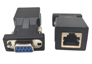 qaoquda db9 to rj45 female adapter, 2 pack, black