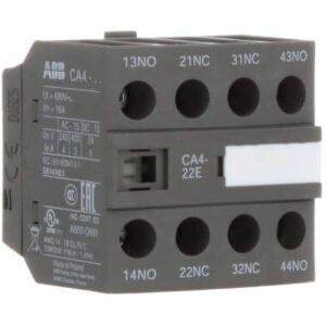 front mount auxiliary contact with screw terminal; 2no/2nc; 6 a; 600v dc; 690v ac, ca4-22e