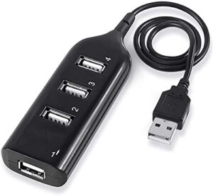 fdbv usb 2.0 hi-speed 4-port splitter hub for pc notebook high speed computer (black)