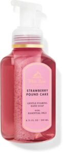 white barn candle company bath and body works gentle foaming hand soap w/ essential oils- 8.75 fl oz - many scents! (strawberry pound cake - white barn)