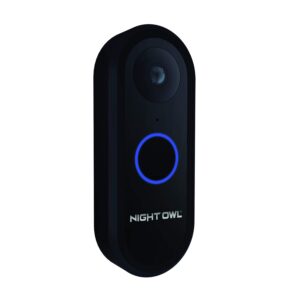 night owl 1080p hd smart video doorbell with night vision, 2-way audio, remote viewing mobile app, real-time alerts, human detection technology, wide viewing angle and customizable storage options