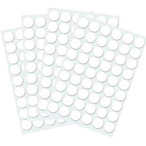 self-adhesive screw hole stickers, 384pcs-0.59inch/15mm self-adhesive screw covers caps dust proof sticker for wood screw-white (384pcs-0.59inch/15mm)