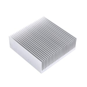 awxlumv aluminum 80mm heat sink 3.15x3.15x1inch/ 80x80x27mm heatsink large radiator circuit board cooling cooler 26 fins for led, power high fans - sliver