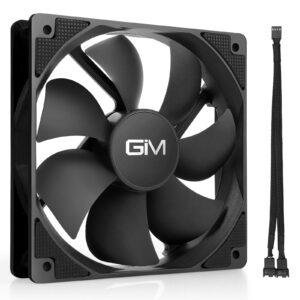 gim kb-17 pwm case fan 120mm high performance cooling quiet fan, 4 pin, 200-1800 rpm