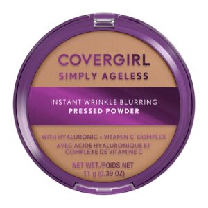 covergirl simply ageless instant wrinkle blurring pressed powder, natural beige, 0.39 oz.