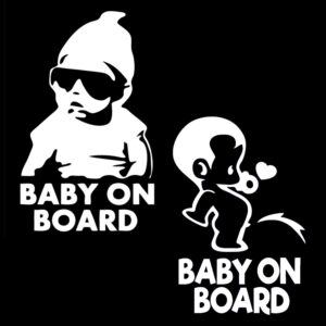 baby on board sign car window sticker - carlos from the hangover & peeing boy design bundle