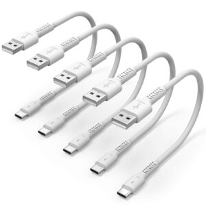 short usb c charging cable 1ft, 5 pack durable usb a to usb type c 3a fast charging cord for charging station, compatible with samsung galaxy note s10 s20 s30 oneplus 7t 8t pixel 4 5 lg v30 v20 v40