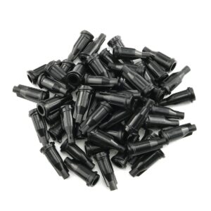 e-outstanding 200-pack 17mm industrial dispensing needle tips cap with luer lock for storing glue and adhesives, black