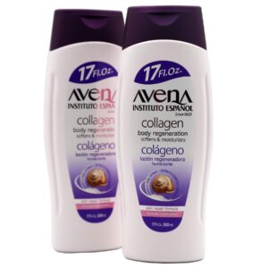 avena instituto español collagen body regeneration, softens & moisturizes, skin repair formula, 2-pack of 17 fl oz each, 2 bottles.