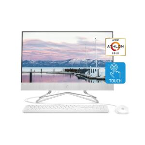 hp 24-inch all-in-one touchscreen desktop computer, amd gold 3150u processor, 8 gb ram, 512 gb ssd, windows 10 home (24-df0040, white), snow white (renewed)