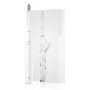 oclean air 2 sonic electric toothbrush, ultra quiet toothbrush 40000 vpm motor,2.5 hour fast charge for 40 day use,2 min built-in timer,power rechargeable toothbrushes for adults- white