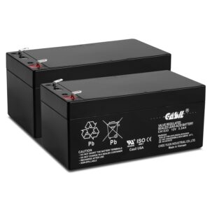 casil 12v 9ah f2 terminal replacement battery compatible with apc back-ups xs1500 xs 1500 2 pack (12v 3.3ah rbc47)