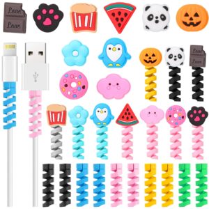 frienda 30 pcs phone protect accessory charging cable protectors cute charger protectors cord protector cord saver usb charger for cellphone data lines(30 pieces)