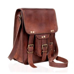 vintage tablet genuine vintage leather ipad/tab/kindle satchel crossbody shoulder bag 11 inch