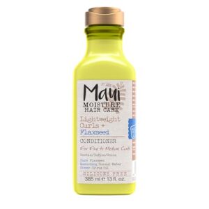 maui moisture lightweight curls + flaxseed conditioner, conditioning, paraben free, silicone free, 13 fl oz