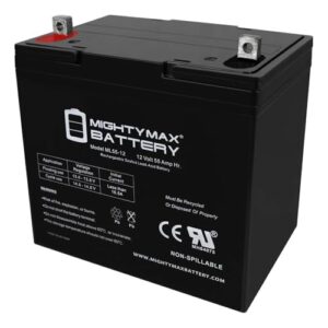 mighty max battery 12v 55ah sla battery replacement for bright way group bw 12550 z