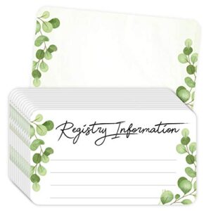 parth impex registry information cards - (pack of 100) 3.5" x 2" invitation insert for bridal wedding baby shower