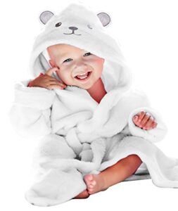 hiphop panda baby animal face robe viscose derived from bamboo for 0-9 months - 2 layer softest baby bath hooded robe, bear