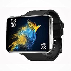 hazzler 2.86" dm100 lem t upgraded big screen 4g smartwatch with android 7.1, 8mp camera 2880 mah battery. gps fitness & face unlock. 3gb ram + 32 gb storage (silver)