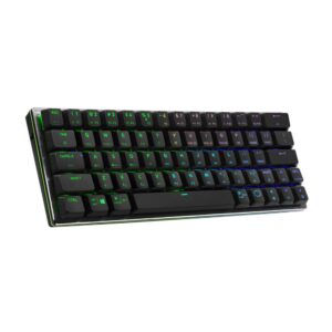 cooler master sk622 60% wireless bluetooth space gray mechanical low profile gaming keyboard, tactile brown switches, customizable rgb, ergonomic design, mac/windows, qwerty (sk-622-gktm1-us)