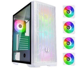 bitfenix nova mesh se 4argb high airflow pc gaming case premium white-gpu support 357mm- aio support 360mm-6+6 controller (led/pwm system) aura sync/mystic light/rgb fusion 2.0/polychrome sync