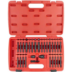 kaifnt k459 impact driver sturdy bit set with adapters, 5/16-inch hex shank, 53-piece