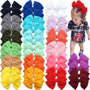 cÉllot 40 pieces 4" hair bows alligator hair clips for baby girls toddlers children photographic hair accessories (20 colors in pairs)