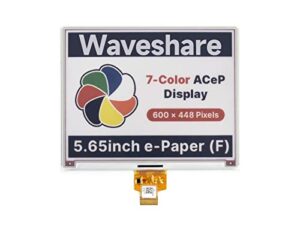 waveshare 5.65inch colorful e-paper e-ink raw display compatible with raspberry pi 4b/3b+/3b/2b/b+/a+/zero/zero w/wh/zero 2w series boards 600×448 pixels acep 7-color without pcb